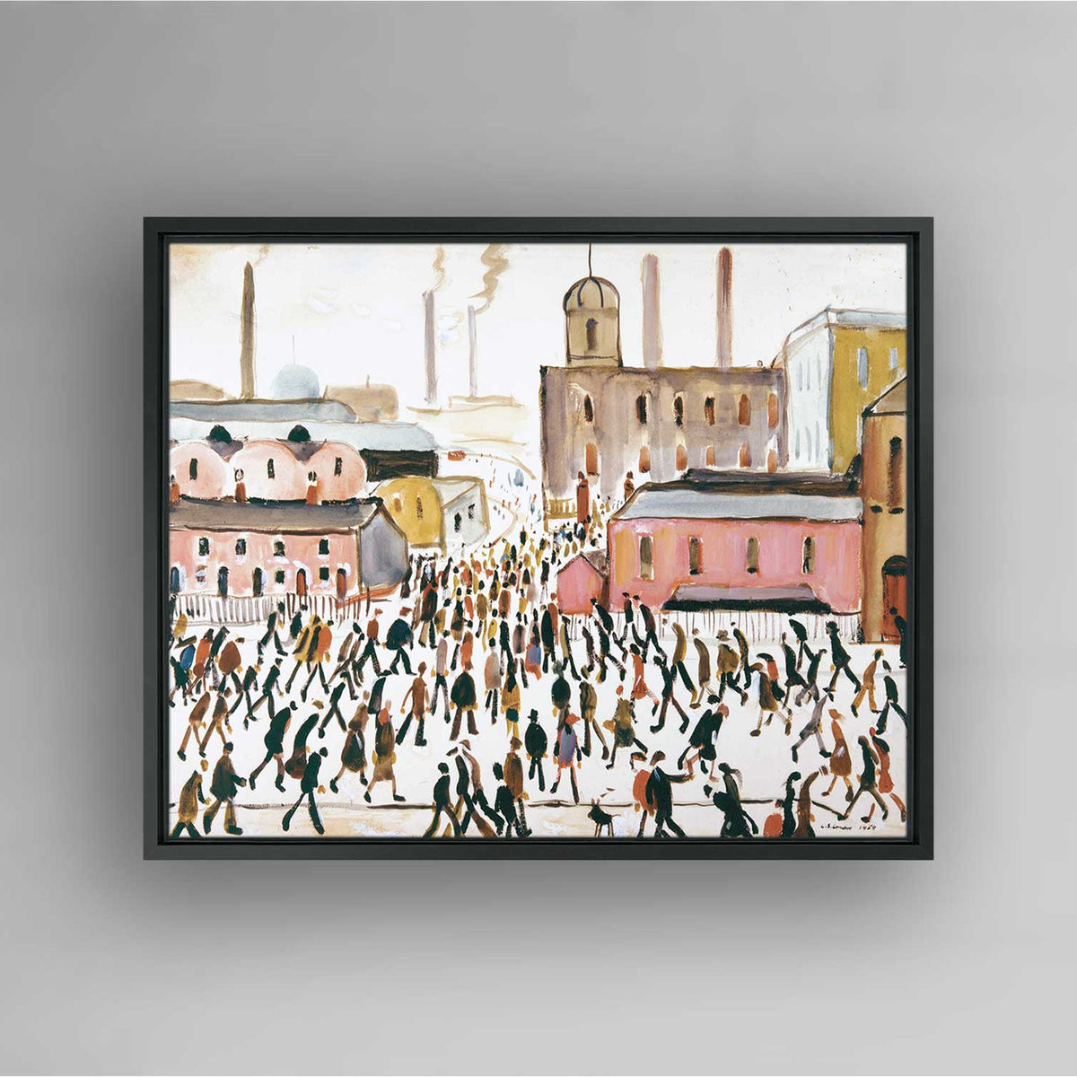 LS Lowry Framed Canvas – Going to Work (1959) | Iconic Industrial ...