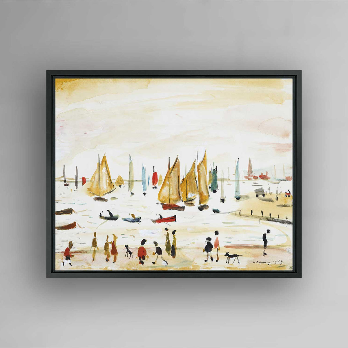 LS Lowry Framed Canvas – Yachts (1959) | Coastal Scene Wall Art – The ...