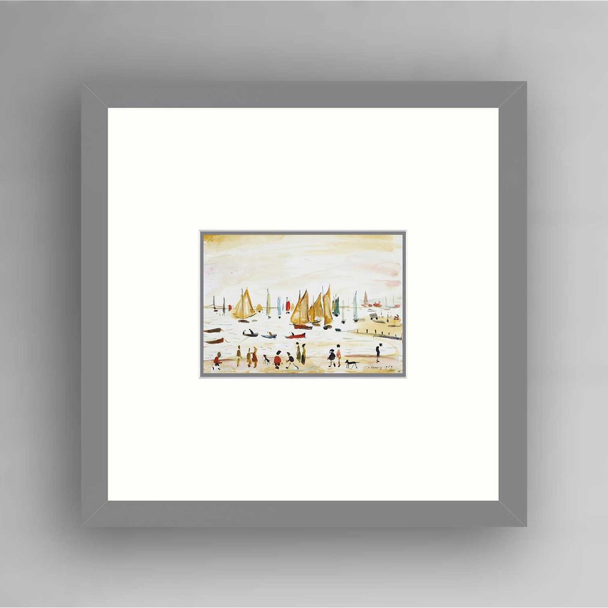 Yachts (1959) L.S. Lowry - Mounted Digital Print in Modern Grey Frame ...