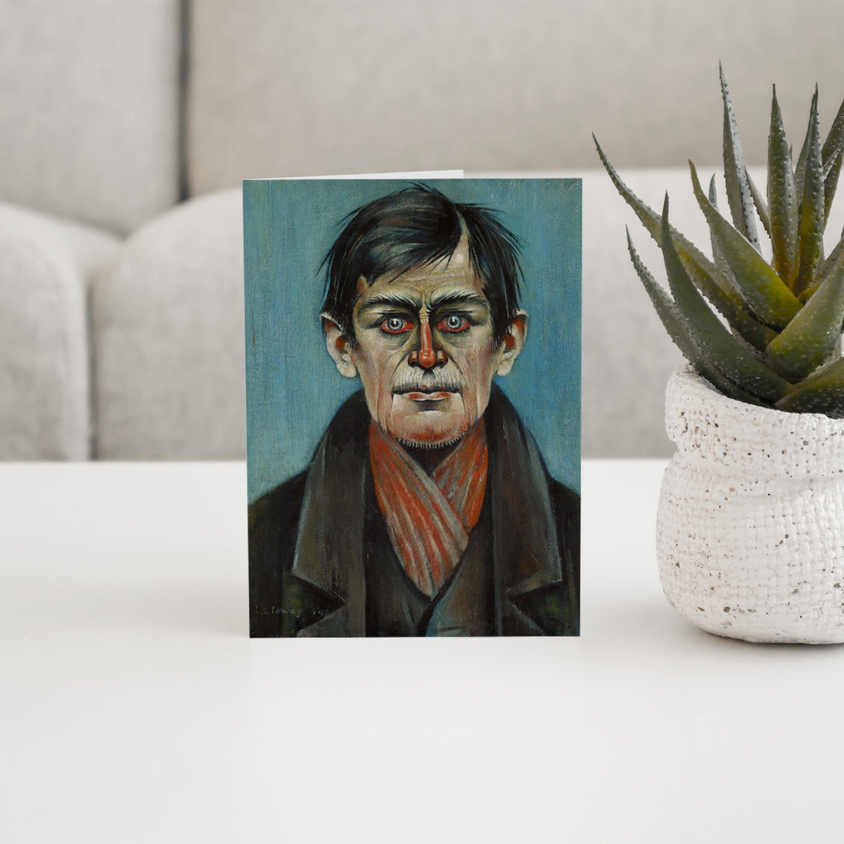 LS Lowry Head of a Man Greeting Card – Fine Art Portrait Card – The ...