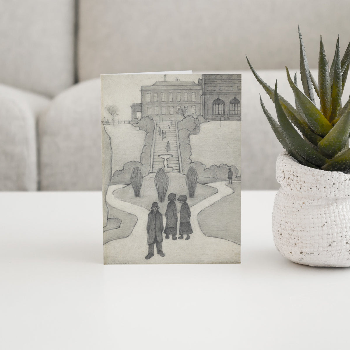 LS Lowry Peel Park Steps Greeting Card – Historic Salford Scene – The ...